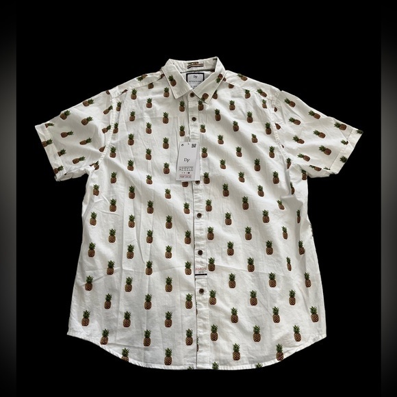 Denim & Flower | Shirts | Denim Flower Mens Ricky Singh Slim Fit Poplin Short Sleeve Pineapple ...